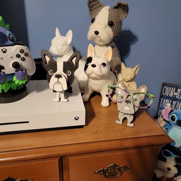 Grey Frenchie Eyeglass Holder Hand Painted, Adorable French Bulldog ...