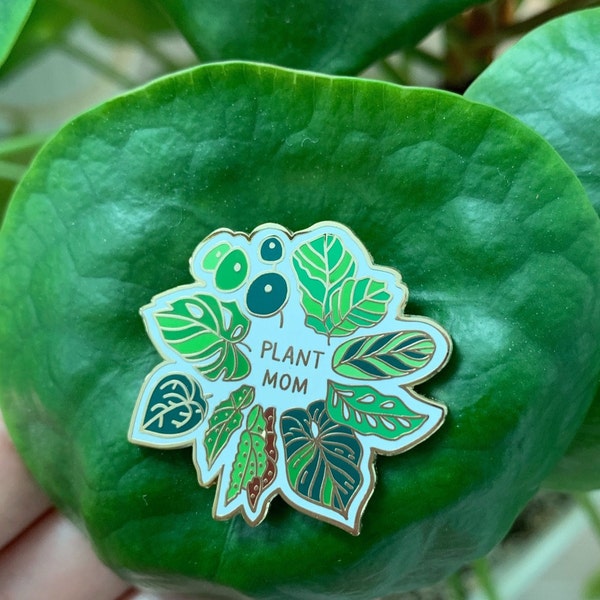 Plant Mom Hard Enamel Pin|| Plant Lady Pin || Plant Lover Pin || House ...