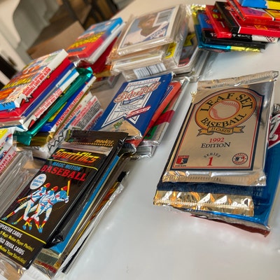 Old Baseball Cards Unopened Packs From Wax Box Vintage 100 Card Lot ...
