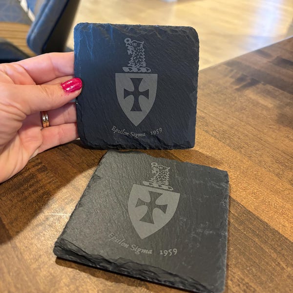 Logo Engraved Coasters for Small Businesses, Slate Stone Coaster Laser ...