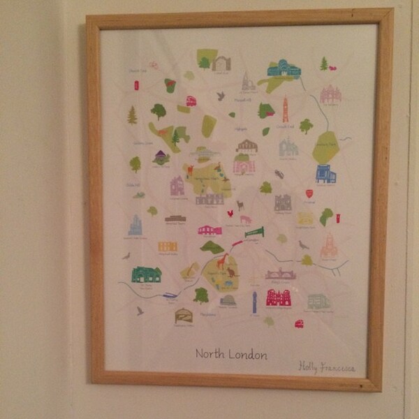 Map of North London Art Print | Illustrated City Map Poster | London ...