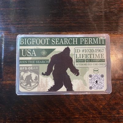 Bigfoot Search Permit 2x3.5 Wallet-sized Metal Card - Etsy