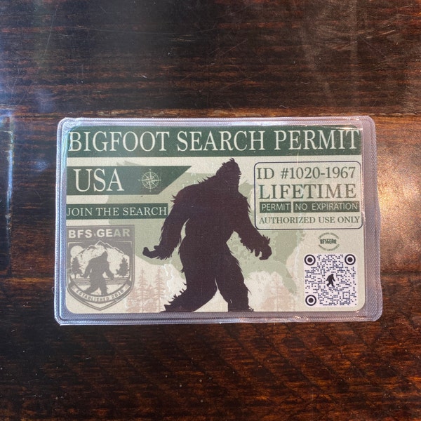 Bigfoot Search Permit 2x3.5 Wallet-sized Metal Card - Etsy