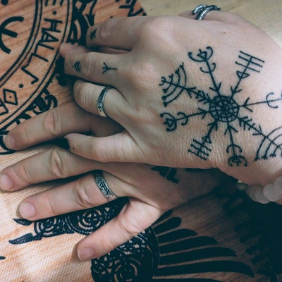 Viking Ring With Protection Magic RUNES Algiz and Sigel - Etsy