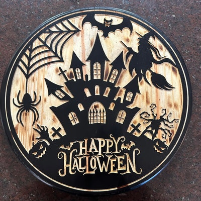 Happy Halloween Sign Svg for Laser Cutting Halloween Sign SVG Laser Cut ...