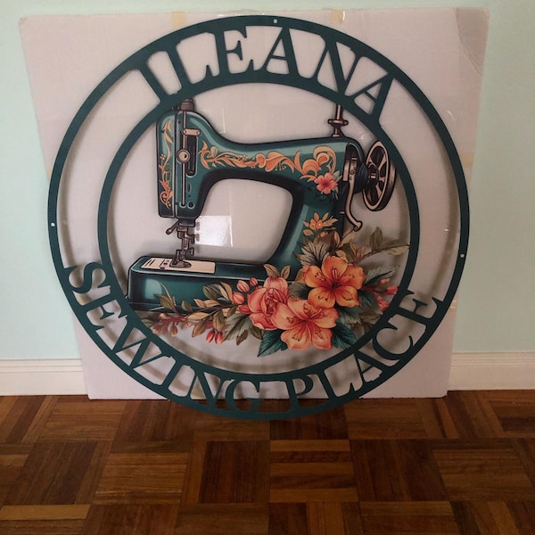 Custom Quilting Sign, Sewing Room Sign, Sewing Machine With Flower Sign ...