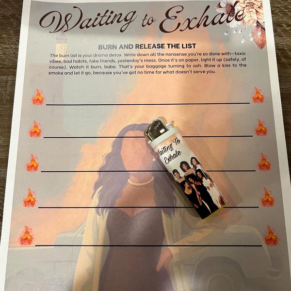Waiting to Exhale Burn List Template: Self Care Journal Page (digital ...