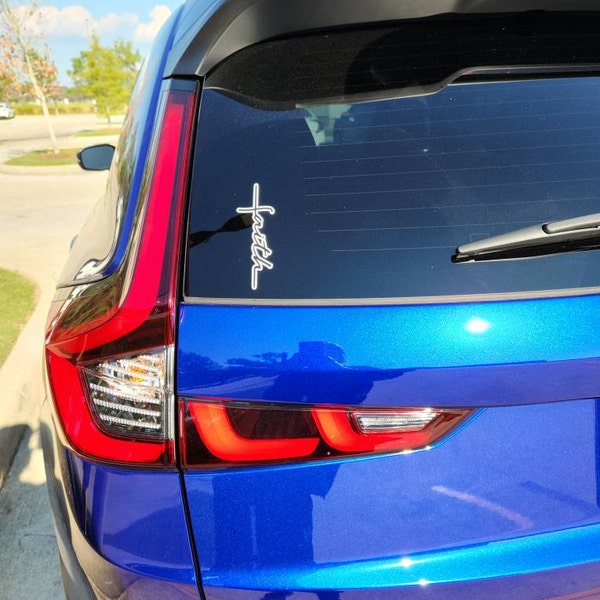 Faith Cross Christian Script Sticker Bible God Jesus Verse Cup Laptop ...