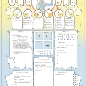 D&D 5e Character Sheet Spellcaster - Etsy Ireland