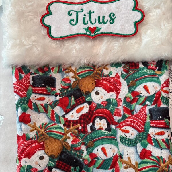 Christmas Stocking NAME PATCH - 5" X 2" Custom Personalized Iron on or ...