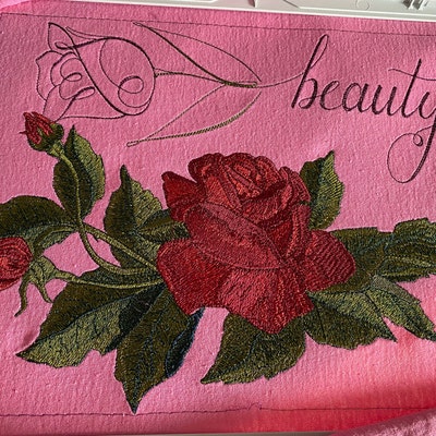 Beautiful Extra Large Rose Machine Embroidery Design 10.58 X 7.36 ...