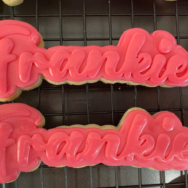 Script Name Cookie Cutter & Fondant Stamp, Debosser, Custom Cookie ...