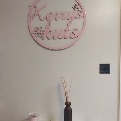 Happy Birthday Wooden Name Hoop Circle Sign Wall Plaque Wood MDF ...