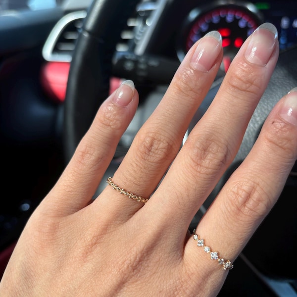 14k Gold Cross Wedding Ring, Solid Gold Minimalist Christian Band ...