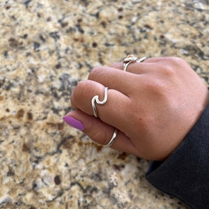 925 Sterling Silver Bangle Wave Bangle. 7 Inch Wide Surf - Etsy