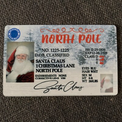 Santa ID / Santa Travel Card / Christmas Surprise for Kids - Etsy