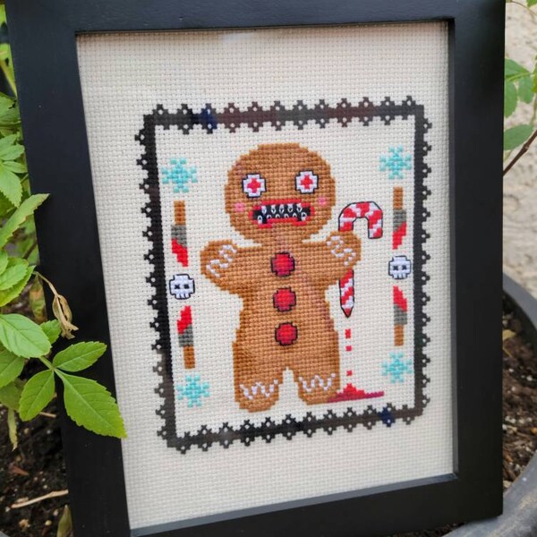 The Gingerdead Man - Gingerbread Man - Cross Stitch Pattern - Modern ...