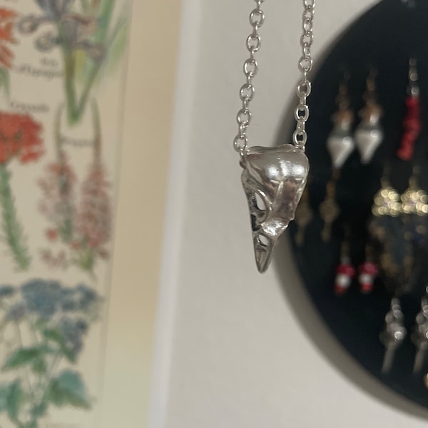 Morgana - Necklace - Choker - Bird - Skull - Lariat - Pendant - Witchy ...