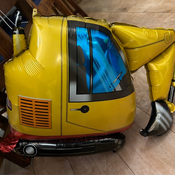 4pc Construction Vehicle Excavator Digger Foil Balloon Set Boys ...