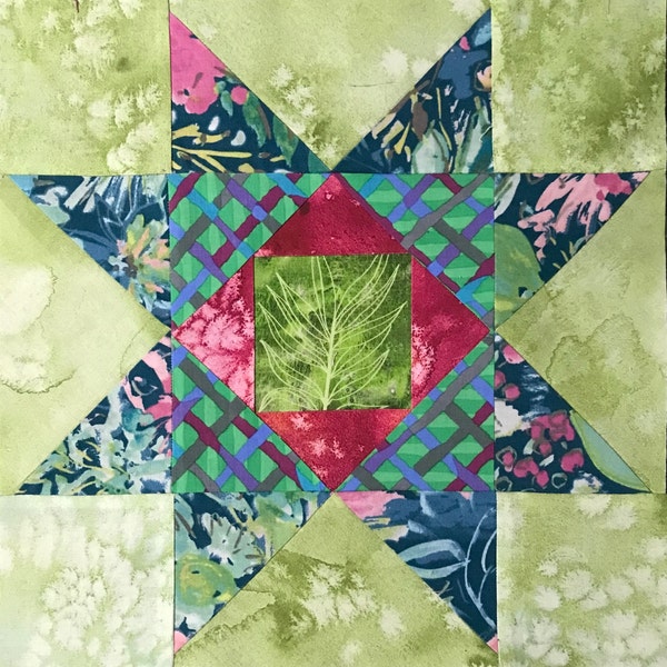 6" Carolina Lily Quilt Block, Printable PDF. Foundation Paper Piecing ...