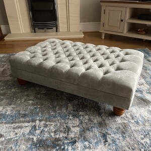 Extra Large Deep Cushioned Chesterfield Footstool Coffee - Etsy UK