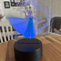 Personalised Elsa | Colourful Night Light/ 16 Colours Change Remote ...