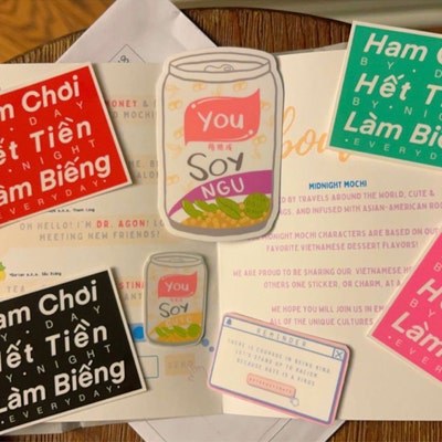 Ham Choi Het Tien Lam Bieng Vietnamese Motto Sticker Red Weatherproof ...