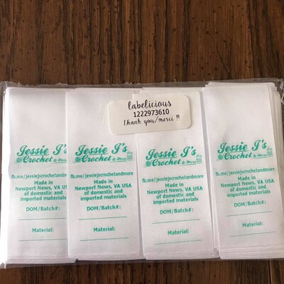 White Satin USA Tracking Label Custom Tracking Label CPSIA/CPSC ...