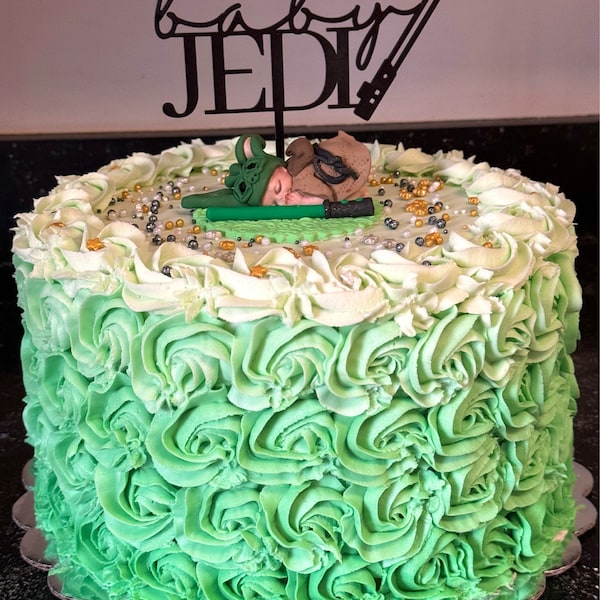 Baby Jedi Cake Topper - Baby Shower Topper, Star Wars Cake Topper, Star ...