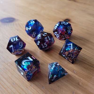 Neon Red and Black Dnd Dice Set Polyhedral Dice Set D&D - Etsy