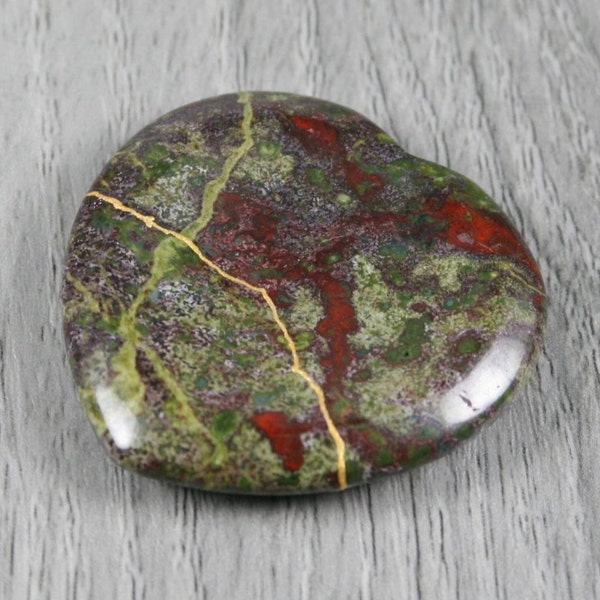 Kintsugi Repaired Dragon Blood Jasper Worry Stone - Etsy