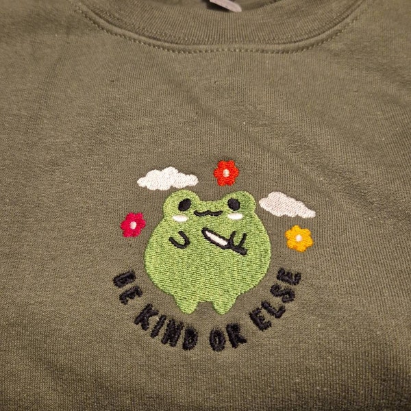 EMBROIDERED FROG Sweatshirt, Retro Frog Tshirt, Funny Frog Shirt ...