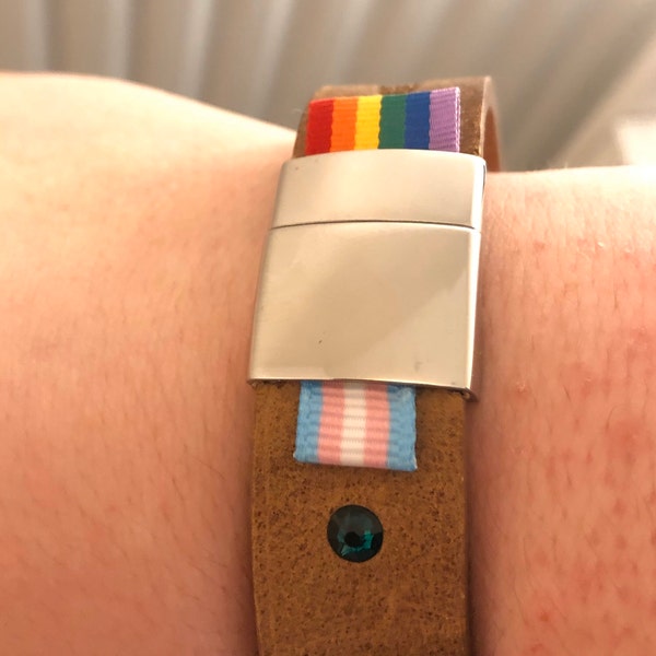 Transgender Bracelet, Trans Flag, Pride Ribbon, Trans Pride, Subtle ...