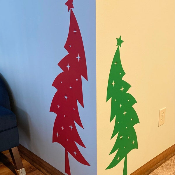 Christmas Tree Decal | Holiday Wall Decor | Xmas Vinyl | Christmas ...