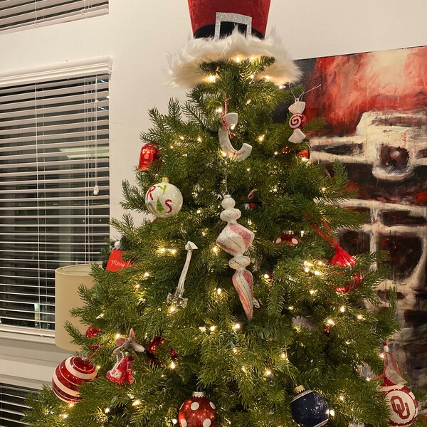 Santa Claus Top Hat Tree Topper Santa Christmas Tree Decorations Old ...