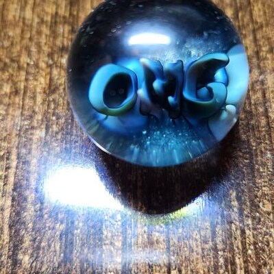 Handmade Contemporary Glass Art Marble .92 Rainbow Spiral Dichro MIB ...