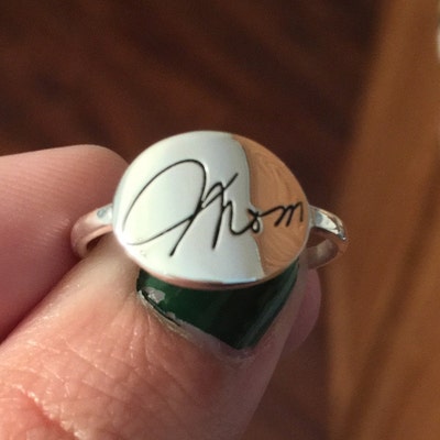 Engraved Handwriting Ring Custom Signature Ring Engraved Name Ring ...