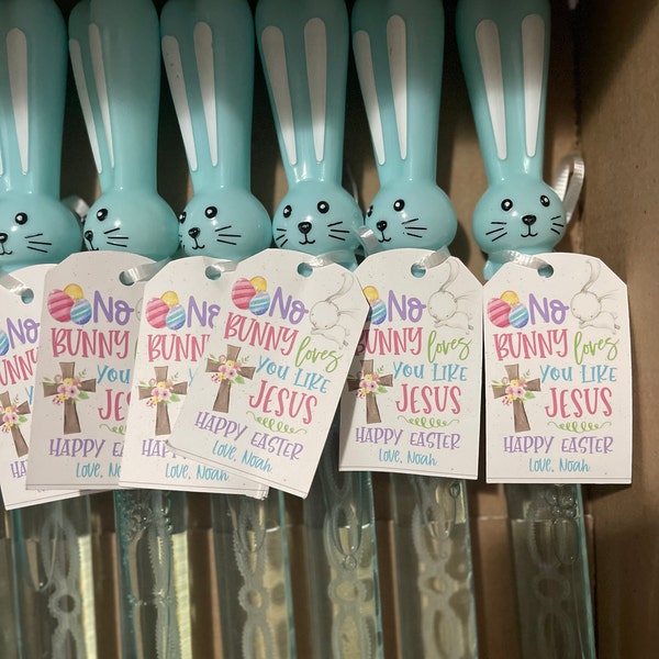 No Bunny Loves You Like Jesus Easter Favor Tag, Church Easter Tag ...
