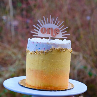 Sun Cake Topper, Boho Sun Cake Topper, First Trip Around the Sun ...