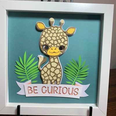 Giraffe Shadow Box SVG Template, Be Curious Layered Paper Cut Nursery ...