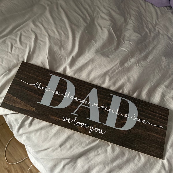 Dad We Love You Sign With Kids Names, Personalized Dad Sign, Sign With ...