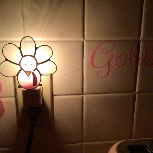 Red Heart Night Light, Stained Glass, Wall Plug In, Rotating Light ...