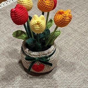 Tulip Flowerpot Crochet Pattern Flower Bouquet DIY Crochet Pattern ...
