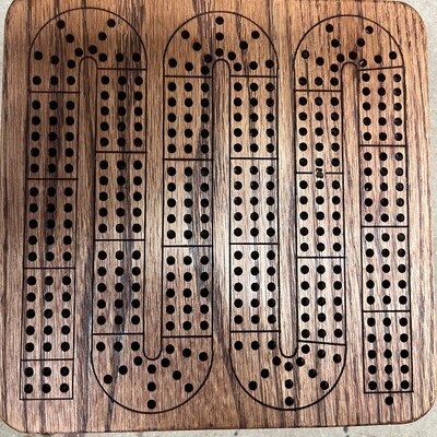 CNC Cribbage Board SVG File, Dxf, Crv, C2d, Ai, Eps Files Also Included ...