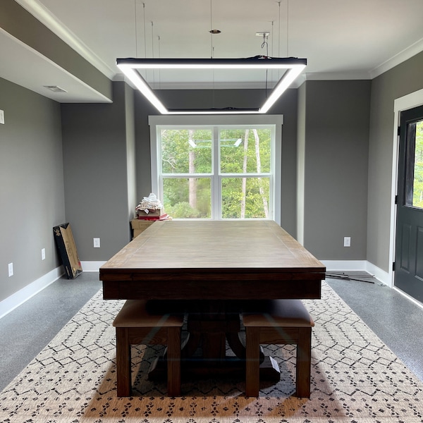 9ft-perimeter LED Billiard Pool Table Light - Modern Design Game Room ...