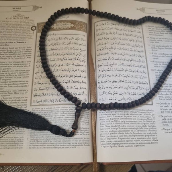 Matte Black Genuine Olive Wood Beads With a Tassel, 99 Beads Misbaha ...