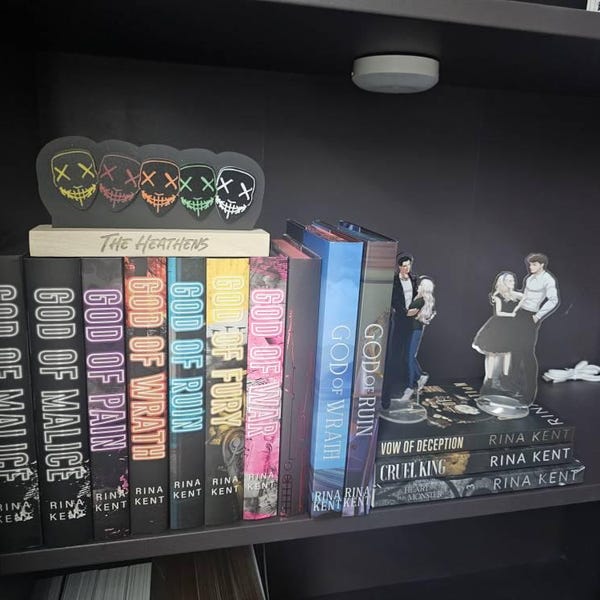 Officially Licensed Legacy of Gods Heathens Masks Bookshelf Sign; Dark ...