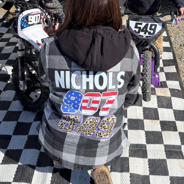Custom Racing Flannel , Personalized Flannel, Hooded Flannel,motocross ...