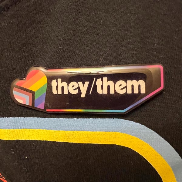 Personalized Pronouns Name Tag | Custom LGBTQ Pride Identity and ...