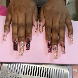 Chola Chicana 2 XL Nail Wraps Monochrome Sad Girl Jokers Girl Nail Art ...